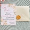[SET] Invitatii Nunta Peach 13 Royalty Roses + Plic Ivory Sidefat ...