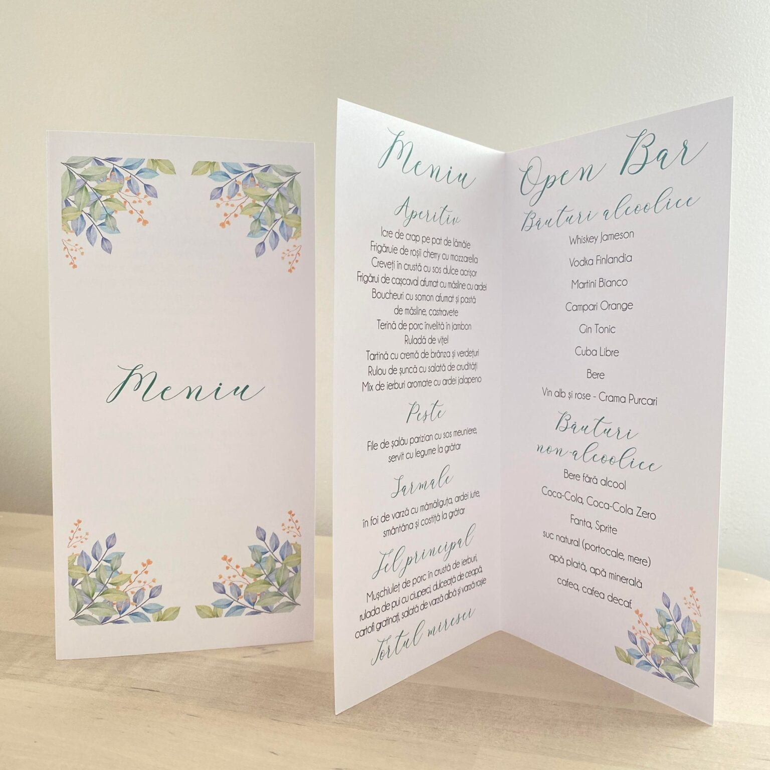 Meniuri nunta si numere de masa - CGO Invitații de nuntă