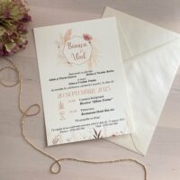 Invitații Nuntă 10 Pampas + Plic Sidefat Ivory - CGO Invitații de nuntă
