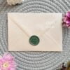 [SET] Invitatii Nunta 66 Gold Greenery pe carton texturat cu plic ivory ...