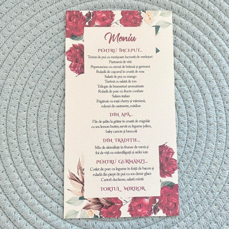 Meniuri nunta si numere de masa - CGO Invitații de nuntă